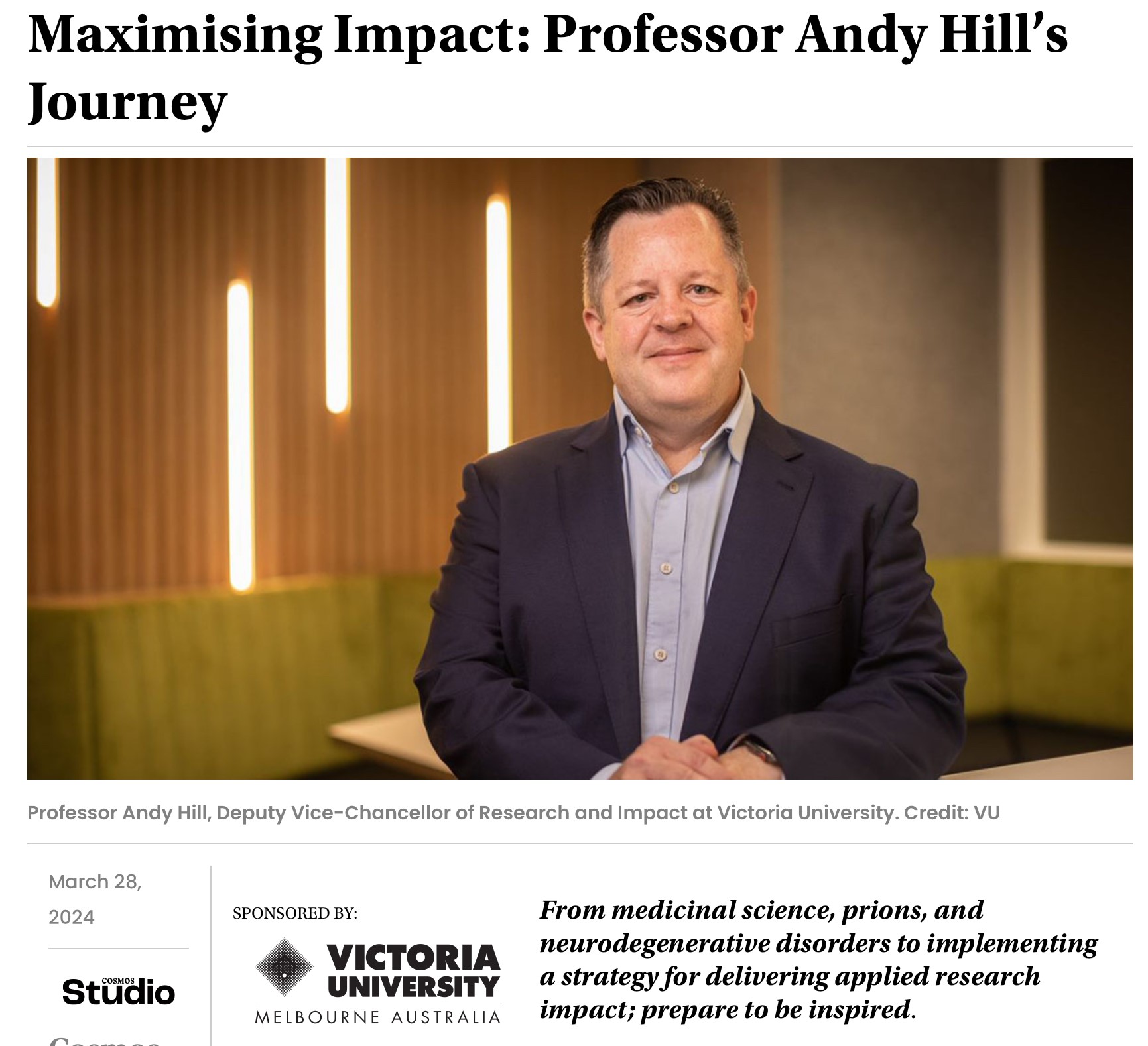 Andy Hill's Impact on Medicinal Science — Article | K. M. Wade