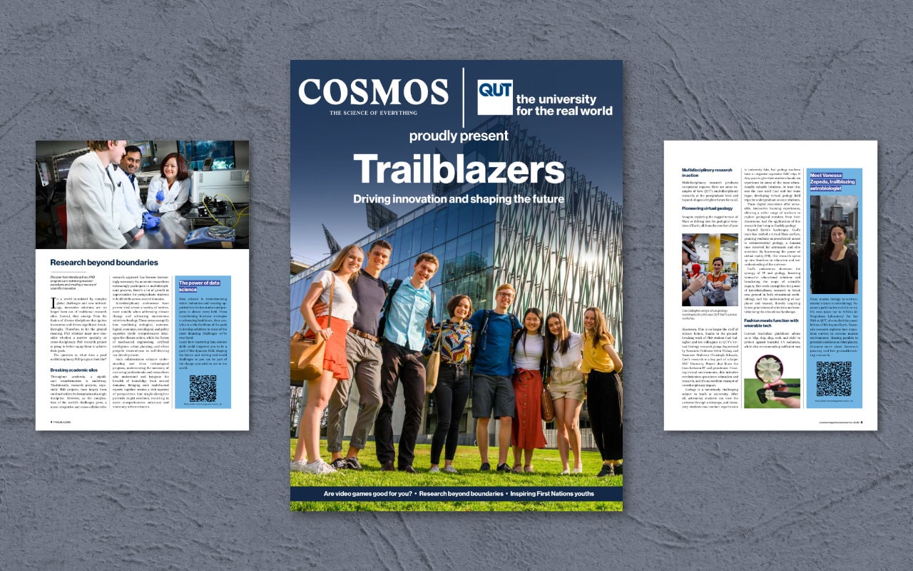 Cosmos Magazine & QUT Trailblazers Flipbook — Magazine | K. M. Wade